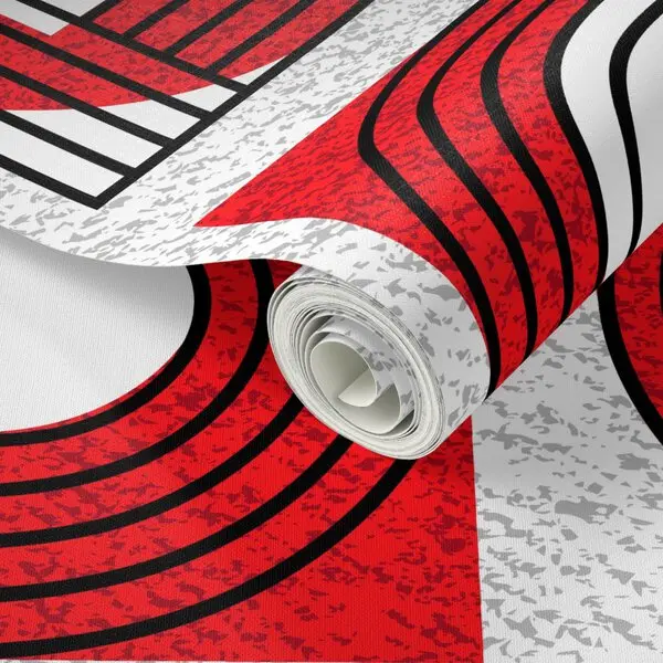 Spoonflower Modern Abstract Geometric Bauhaus Movement Mid Custom Pre-pasted Wallpaper