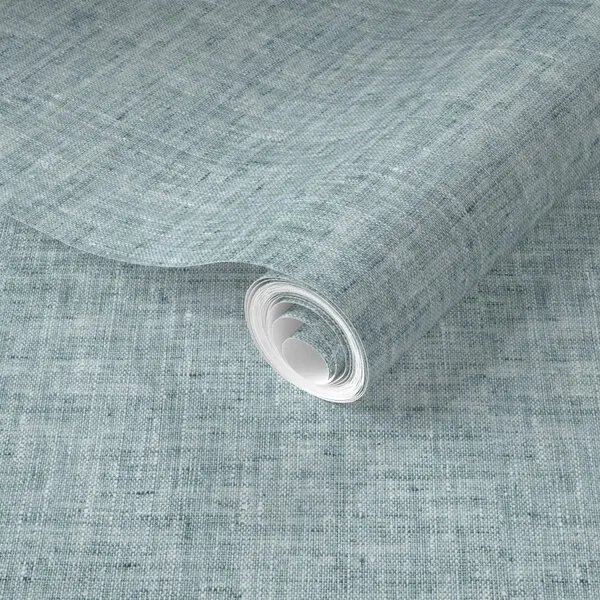 Spoonflower Textured Solid Light Blue Grey Coordinate Texture Custom Pre-pasted Wallpaper - Blue,gray