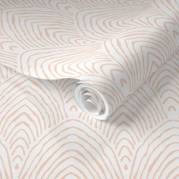 Spoonflower Pink Line Drawing Hand Drawn Nature Boho Mountain Custom Removable Wallpaper