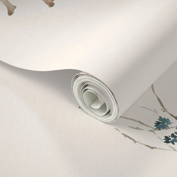 Spoonflower Watercolor Boho Deer Whimsical Forest Woodland Custom Pre-pasted Wallpaper