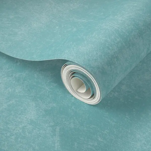 Spoonflower Bright Teal Texture Custom Pre-pasted Wallpaper