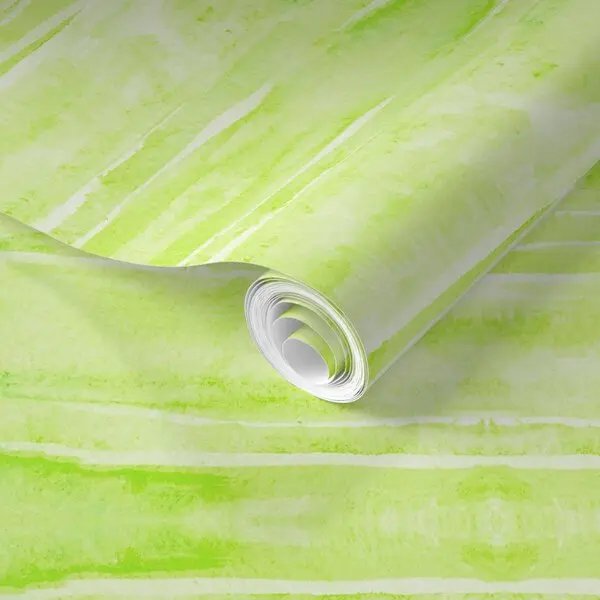 Spoonflower Chartreuse Lime Light Watercolor Solid Traditional Wallpaper
