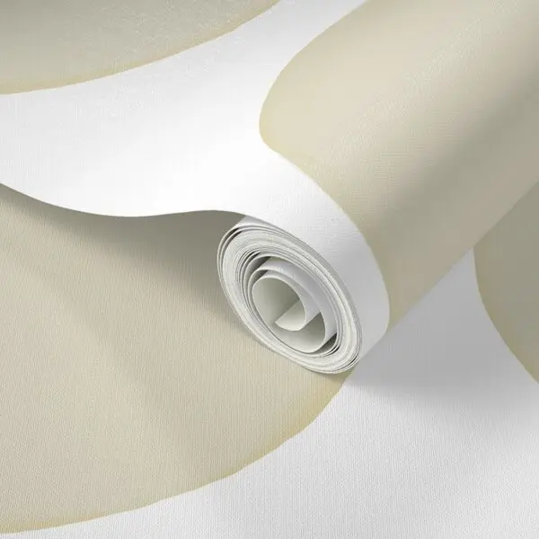 Spoonflower Large Dot Beige White Bold Simple Round Jumbo Custom Removable Wallpaper