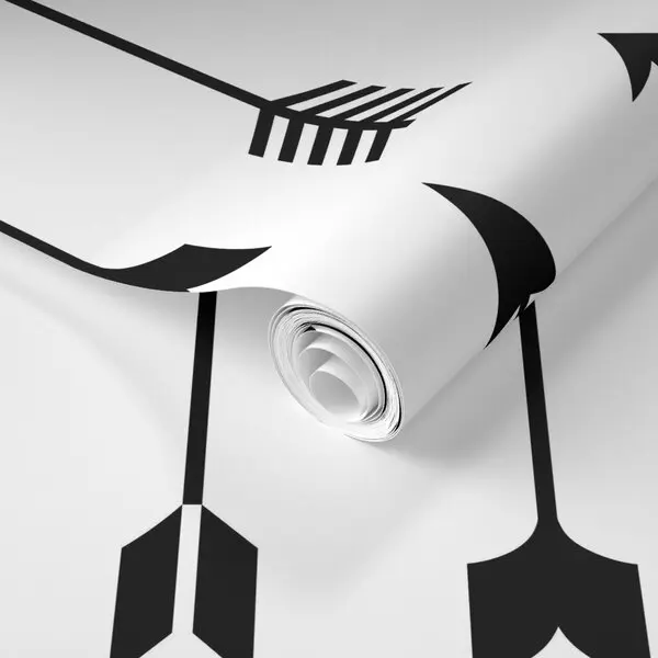 Spoonflower Black Arrows White Arrow Boho Modern Woodland Custom Removable Wallpaper