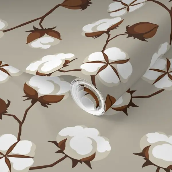 Spoonflower Balls Boils Taupe Custom Removable Wallpaper