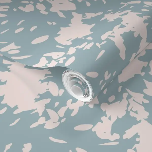Spoonflower Movement Hand Painted Calming Colors Accent Wall Custom Pre-pasted Wallpaper - Cream