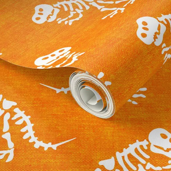 Spoonflower Dinosaur Tyrannosaurus Rex Trex Dino Bones Custom Pre-pasted Wallpaper