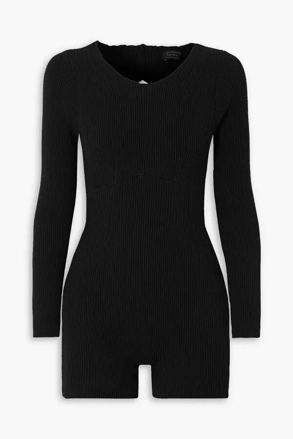 HAIGHT. Aurora Open-back Ribbed-knit Playsuit