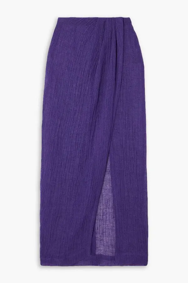 Lisa Marie Fernandez Linenblend Gauze Coverup - Purple