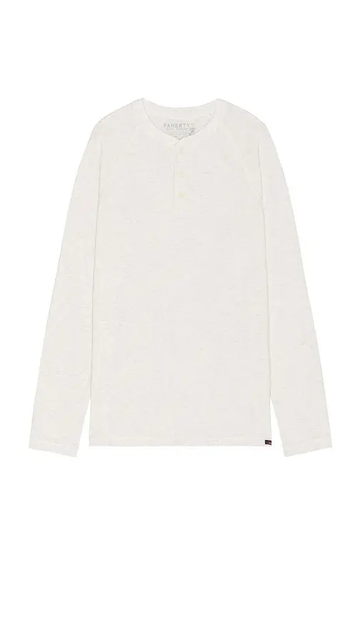 Faherty Brand Long Sleeve Cloud Henley In Cream - Ivory Heather