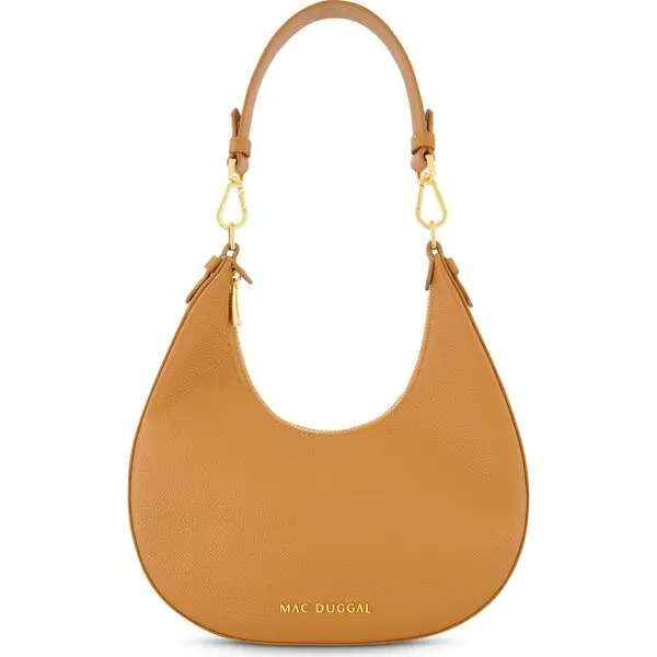 Mac Duggal Grain Leather Hobo Bag - Toffee