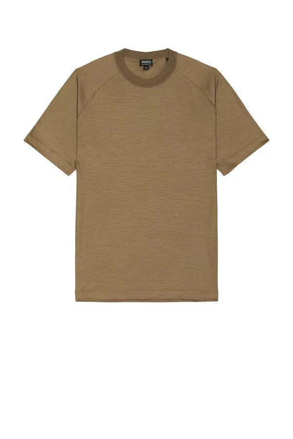 Zegna High Performance T-shirt In Brown - Khaki