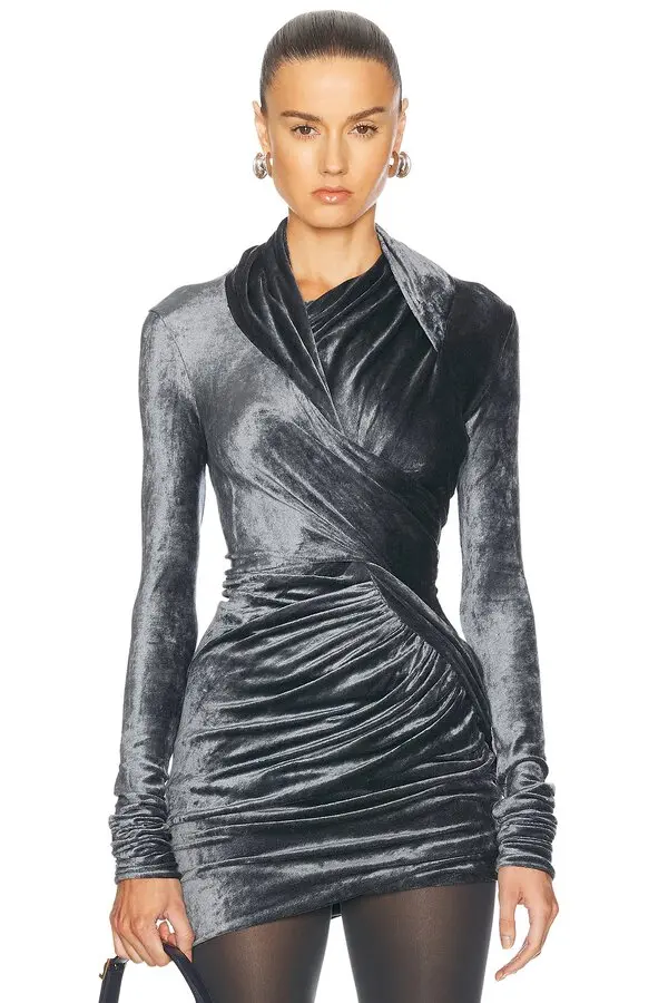 Rick Owens Magnetic Long Sleeve Top - Steel