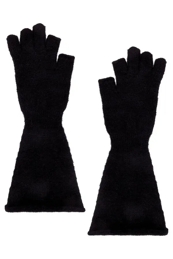 Rick Owens Knitted Gloves - Black