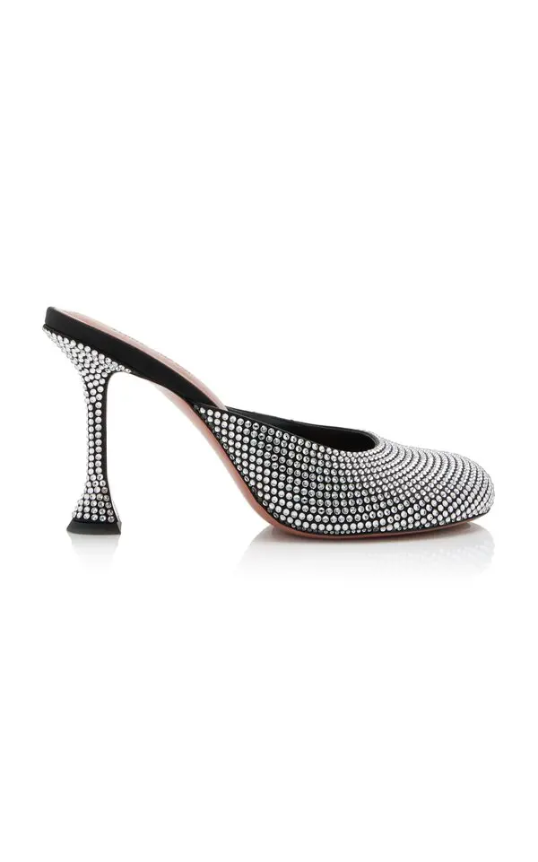 Amina Muaddi Iris Crystal-satin Mules