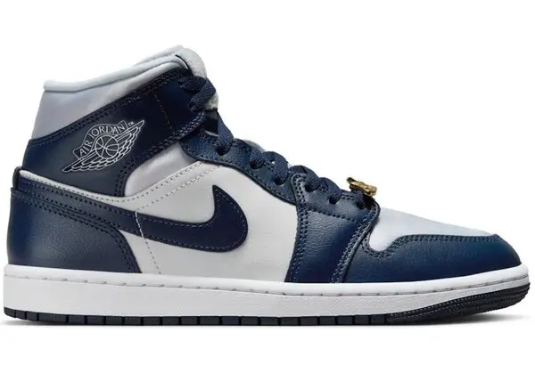 JORDAN 1 Mid Sneakers - Football Grey/midnight Navy Blue/white