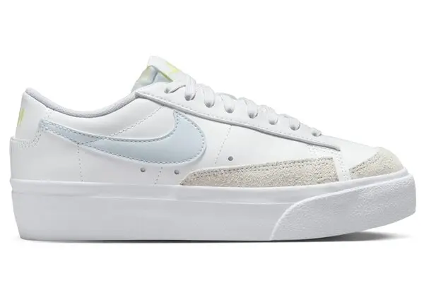 Nike Blazer Low Platform Sneakers - White/light Lemon Twist/blue Tint