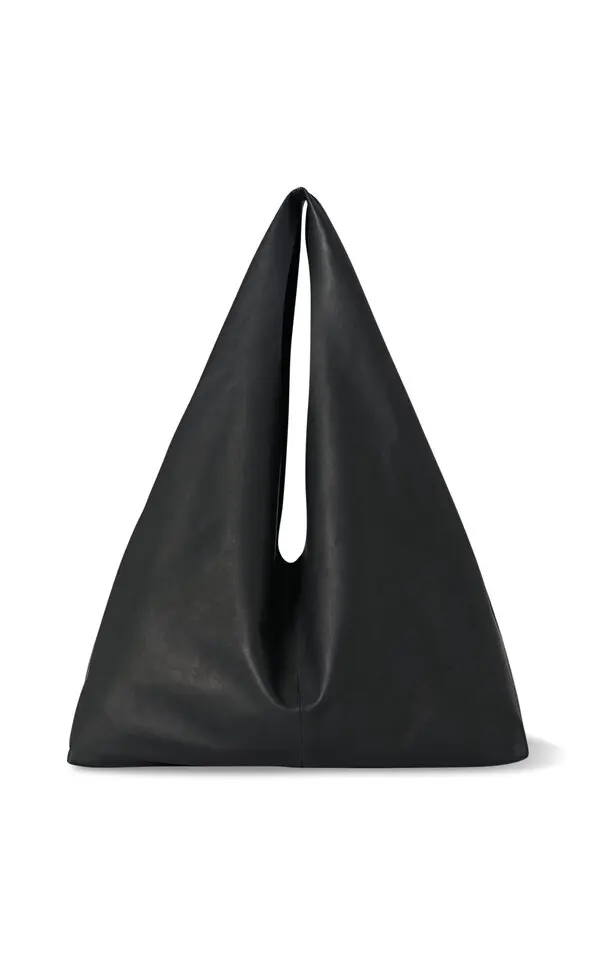 THE ROW Bindle Leather Hobo Bag - Black