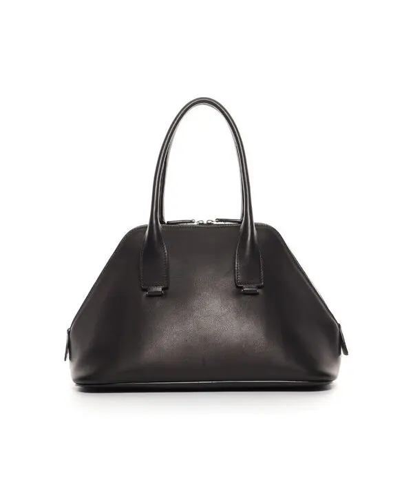 THE ROW Medium Devon Leather Top Handle Bag - Black