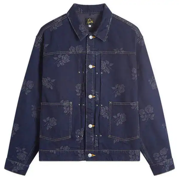 Needles Rose Denim Jacket In Indigo 70% Off Editorialist