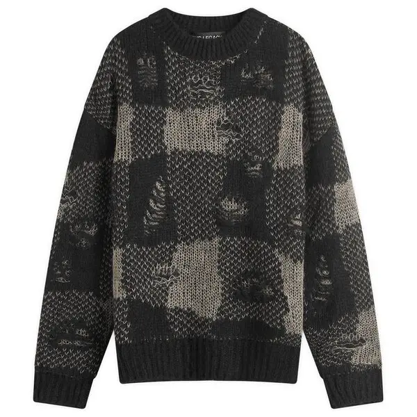 Our Legacy Sonar Roundneck - Black Destructive Gingham