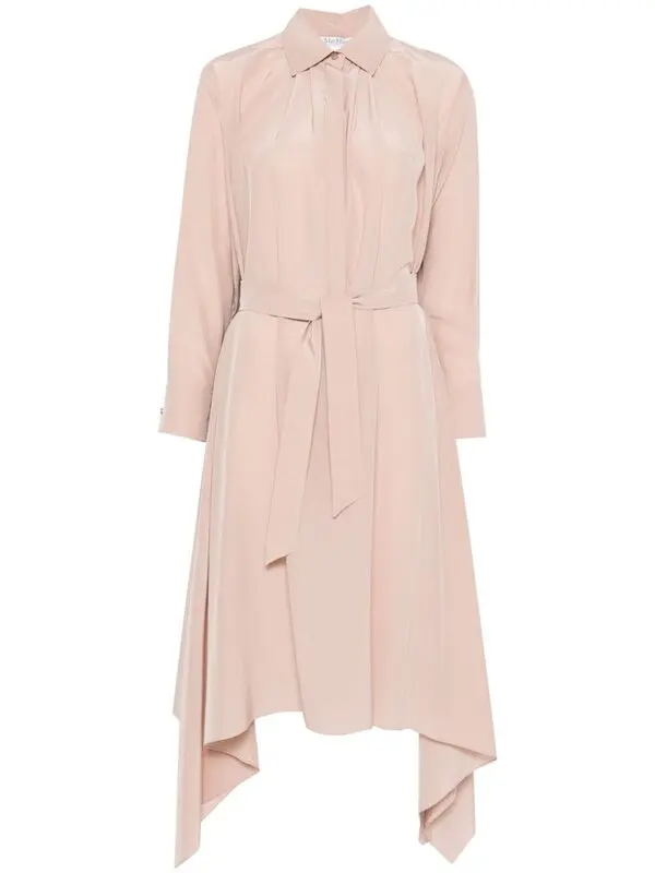 Max Mara Midi Dress With Belt In Pink 52% Off Editorialist