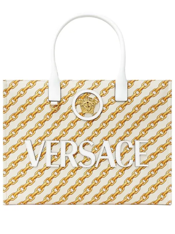 Versace La Medusa Large Tote Bag - Neutrals