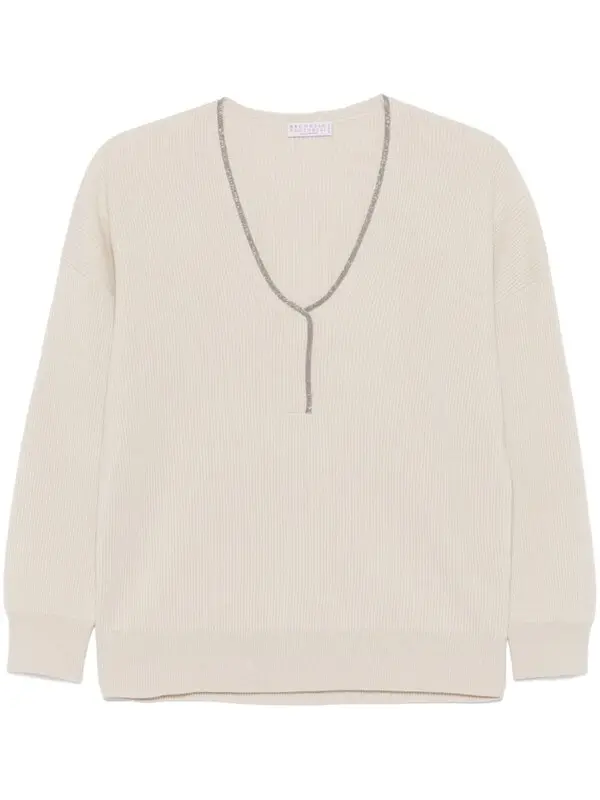 Brunello Cucinelli English-rib Cashmere Sweater