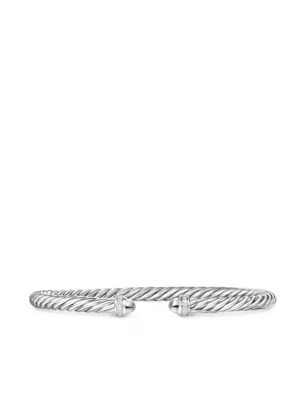 David Yurman Sterling Cablespira Diamond Bracelet - Silver