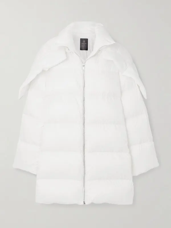 Rick Owens Moncler Cyclopic Oversized Hooded Quilted Down Jacket - White
