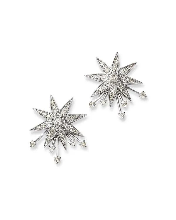 Bloomingdale'S 14k Gold Diamond Starburst Earrings 0.79 Tcw