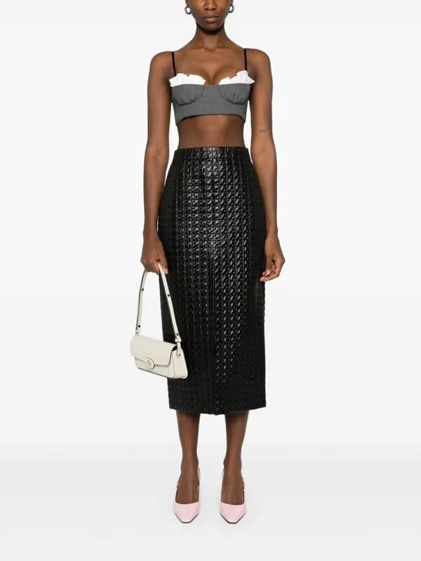 Patou Zip-up Quilted Midi Skirt