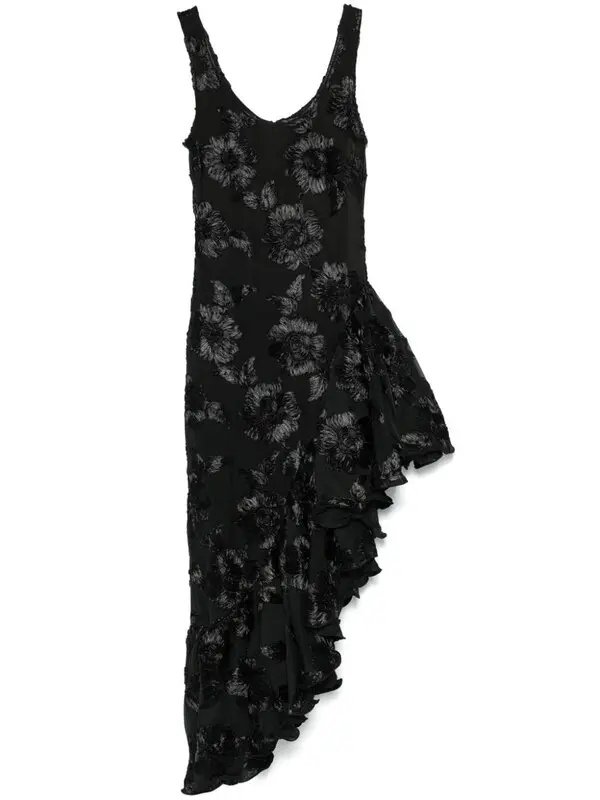 Remain Birger Christensen Floral-embroidered Midi Dress