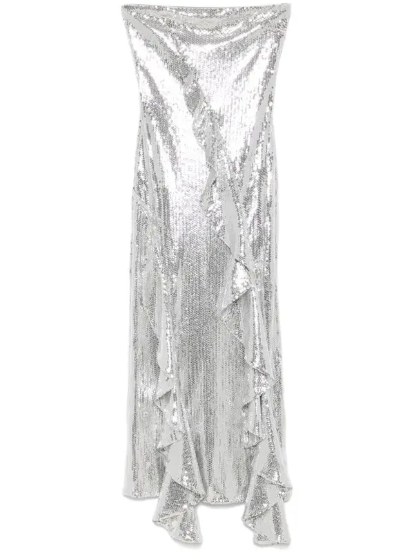 Remain Birger Christensen Ruffled-trim Sequinned Maxi Dress