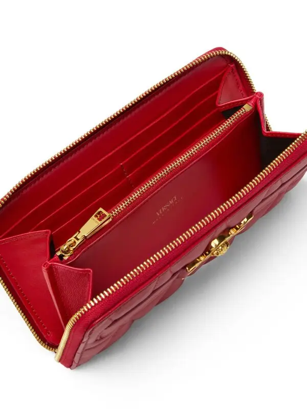 Versace Medusa '95 Quilted Long Wallet - Red