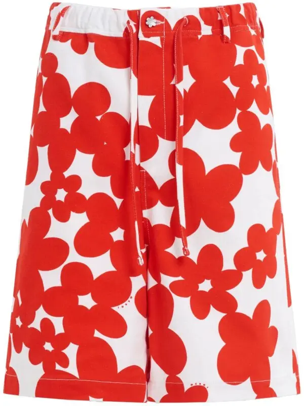 Marni Floral-print Shorts - Red