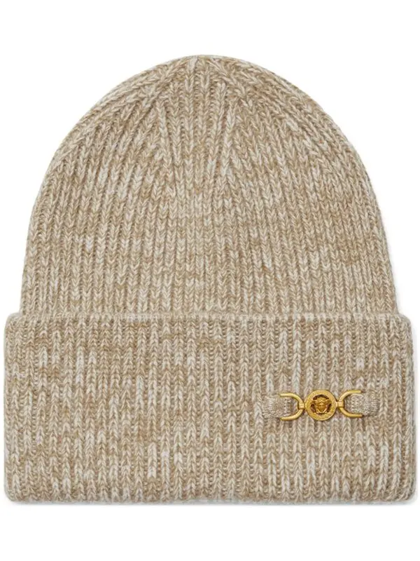 Versace ‘95 Knit Beanie NEW $495 VERSACE Light Pink & Lavender 100% Wool Knit POM  main image 2
