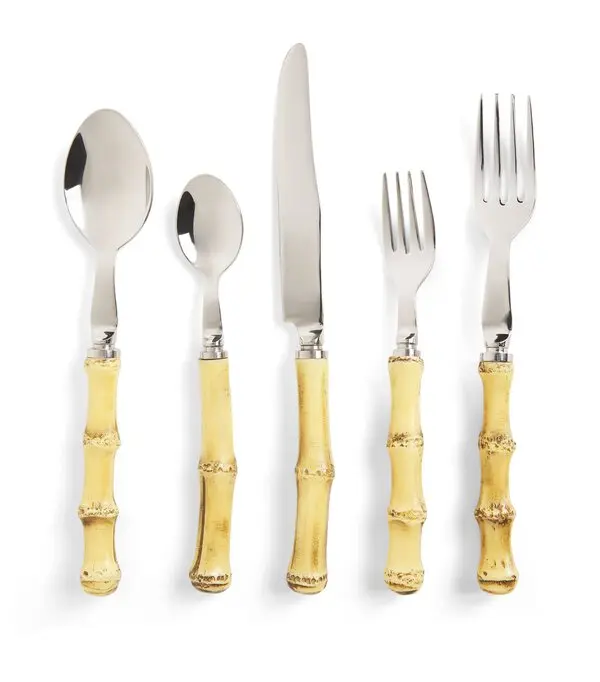 LES-OTTOMANS Set Of 5 Bamboo Cutlery - Neutral