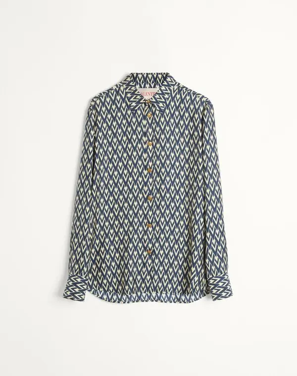 Valentino Garavani Silk Twill Shirt With Toute La V