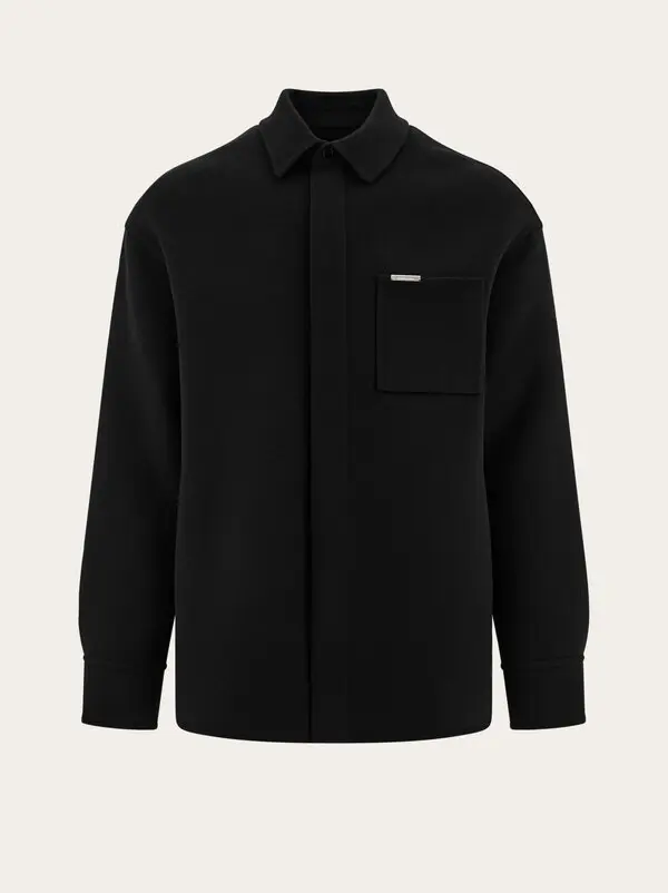 FERRAGAMO Cashmere-blend Overshirt - Black