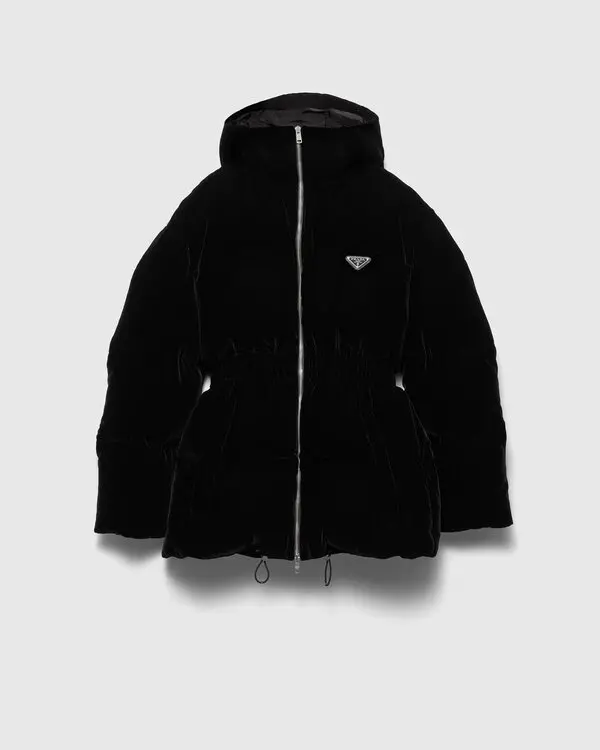 Prada Velvet Down Jacket - Black