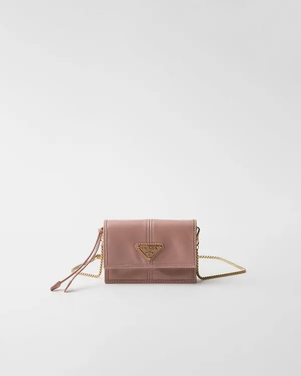 Prada Leather Card Holder With Shoulder Strap