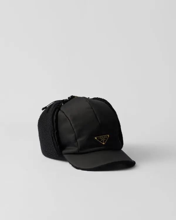 Prada Re-nylon And Wool Trapper Hat