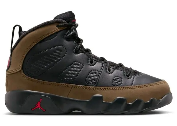 JORDAN 9 Retro Olive - Black/true Red/light Olive