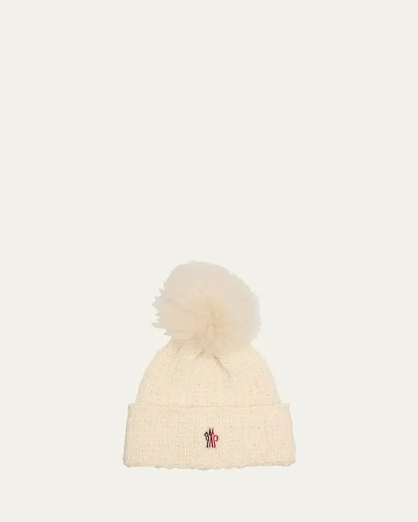Moncler Wool-blend Beanie With Shearling Pom