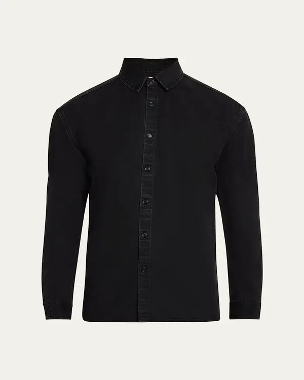 Saint Laurent Denim Overshirt With Cassandra Logo