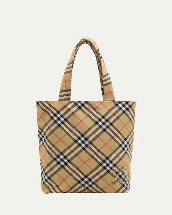 Burberry Check Tote Bag - Sand