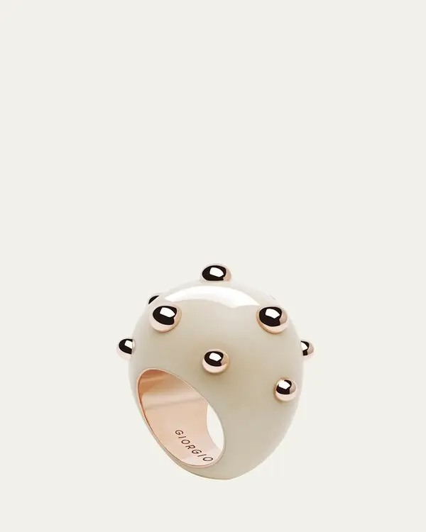 GIORGIO B Goccia Ring With Ivory Enamel