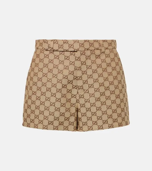 Gucci Gg Canvas Cotton-blend Shorts - Beige