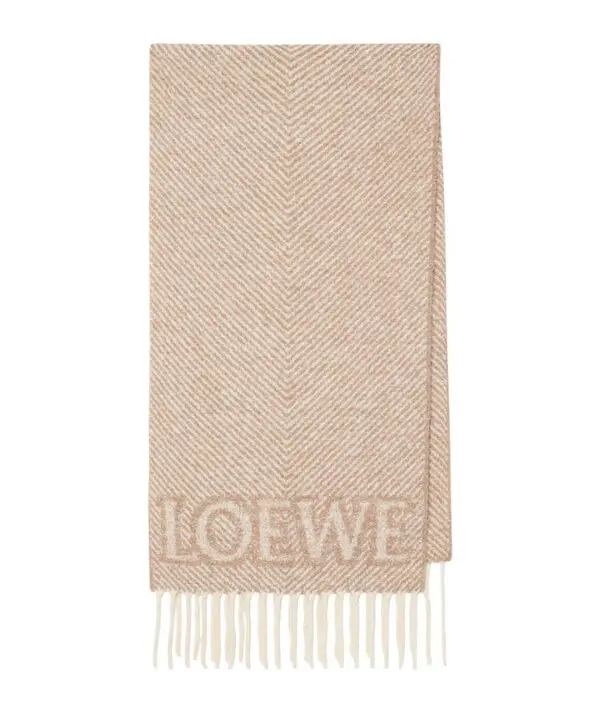 Loewe Alpaca And Wool-blend Scarf - Beige